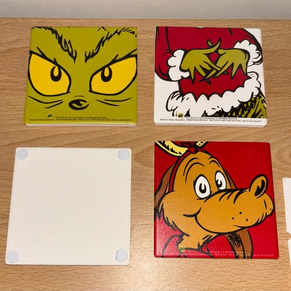 The Grinch | Holiday | Dr Seuss The Grinch Ceramic Coasters | Poshmark